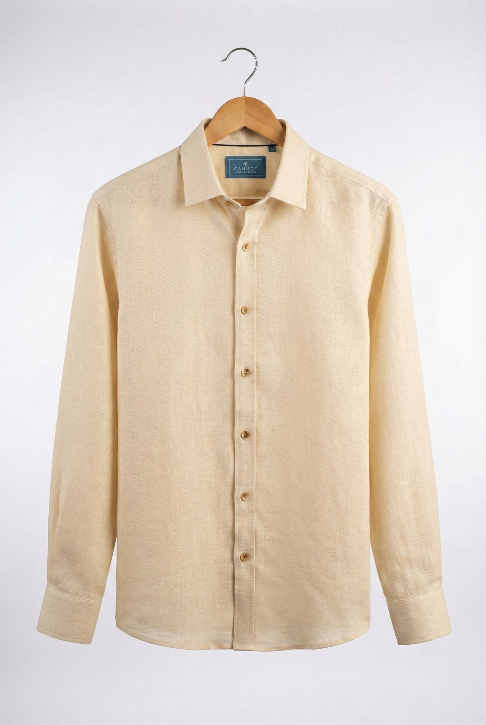 Men’s Fresh Yellow Linen Blend Slim Fit Shirt – Rochaldas Sons